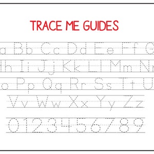 Alphabet Tracing Fonts Primary Font TRACE ME Lined and Unlined Tracing ...