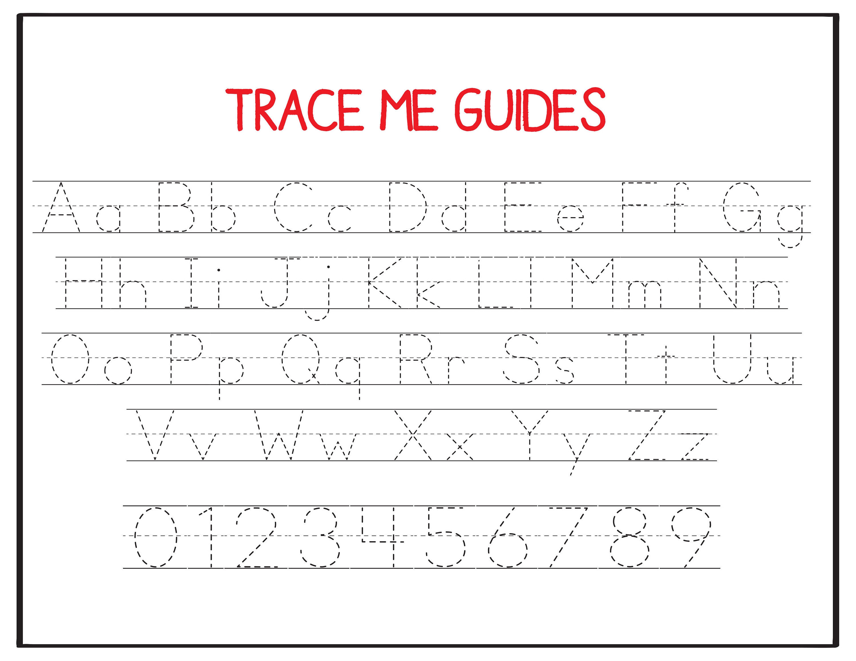 Alphabet Tracing Fonts • Primary Font TRACE ME Lined and Unlined ...