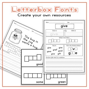 Letterbox Font | Letters in Box Font | Educational Font | Tracing Font ...