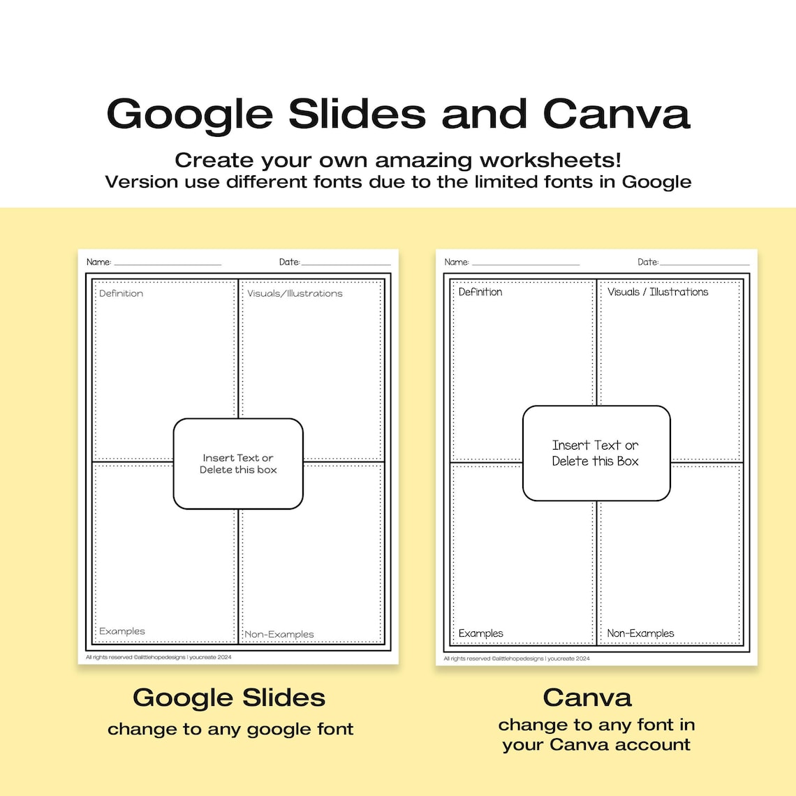EDITABLE Frayer Model Template • 24 Designs Vertical and Horizontal ...