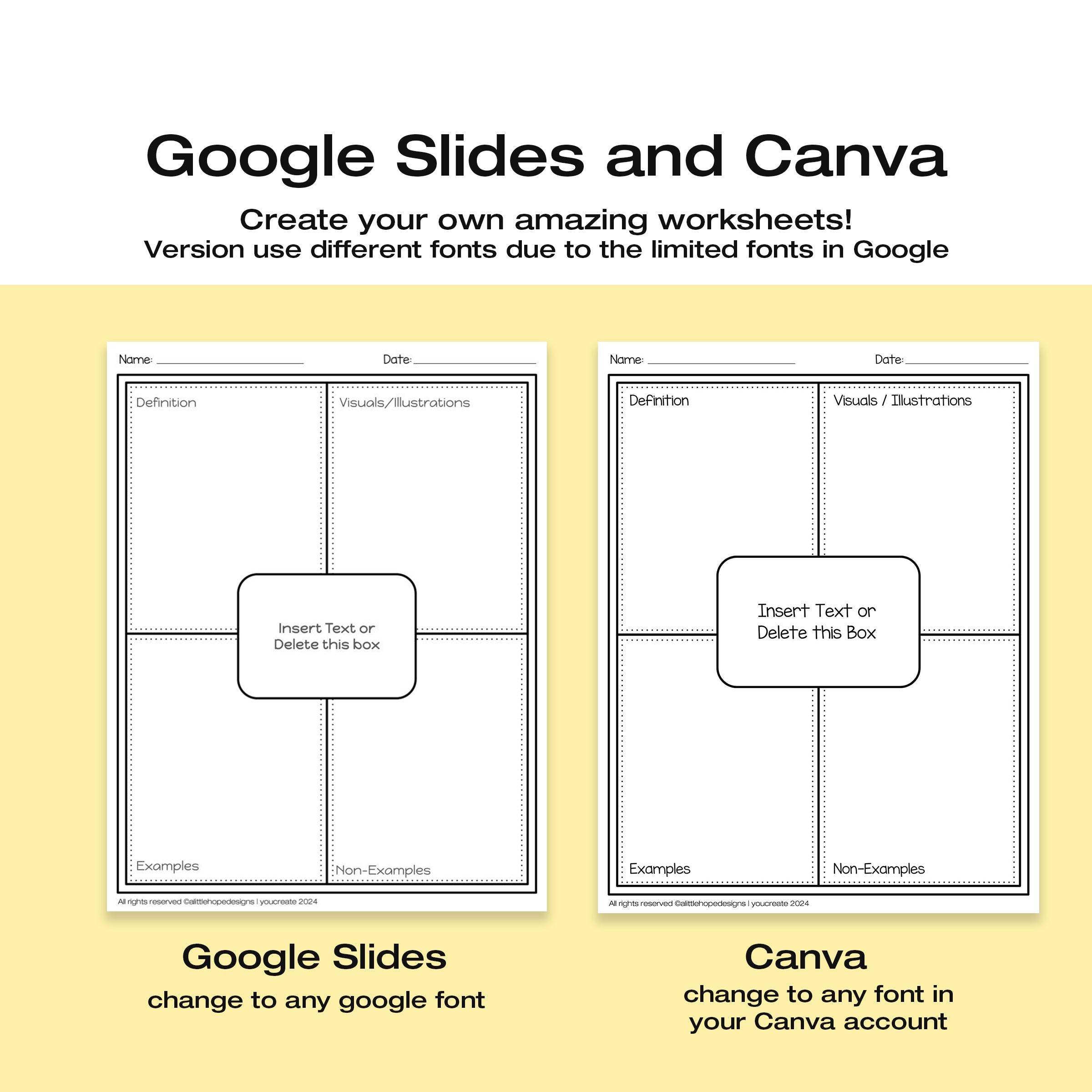 EDITABLE Frayer Model Template • 24 Designs Vertical and Horizontal ...