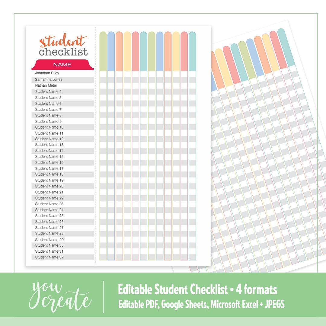 Student Checklist Editable - Teacher Binder | Student Record | Binder ...
