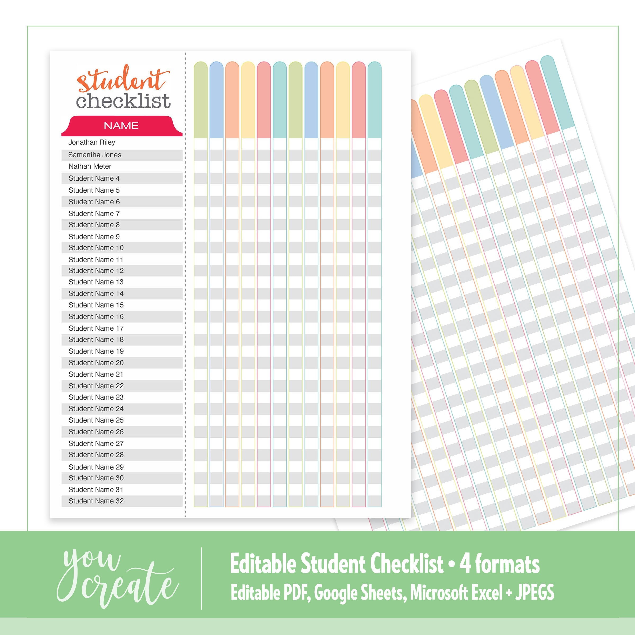 Student Checklist Editable - Teacher Binder | Student Record | Binder ...
