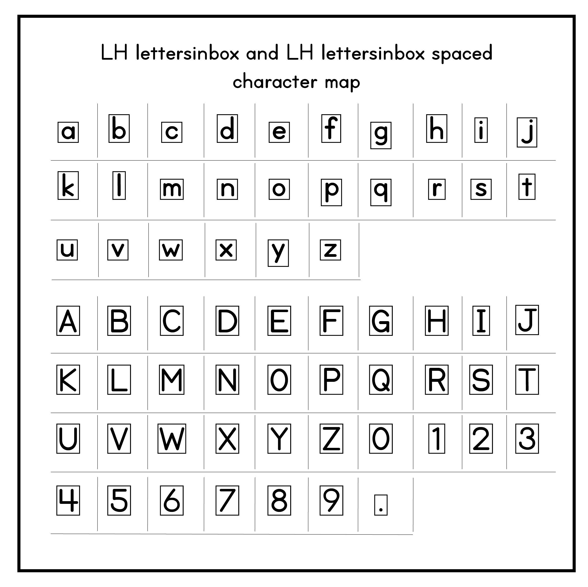 Letterbox Font Letters in Box Font Educational Font Tracing Font 6 ...