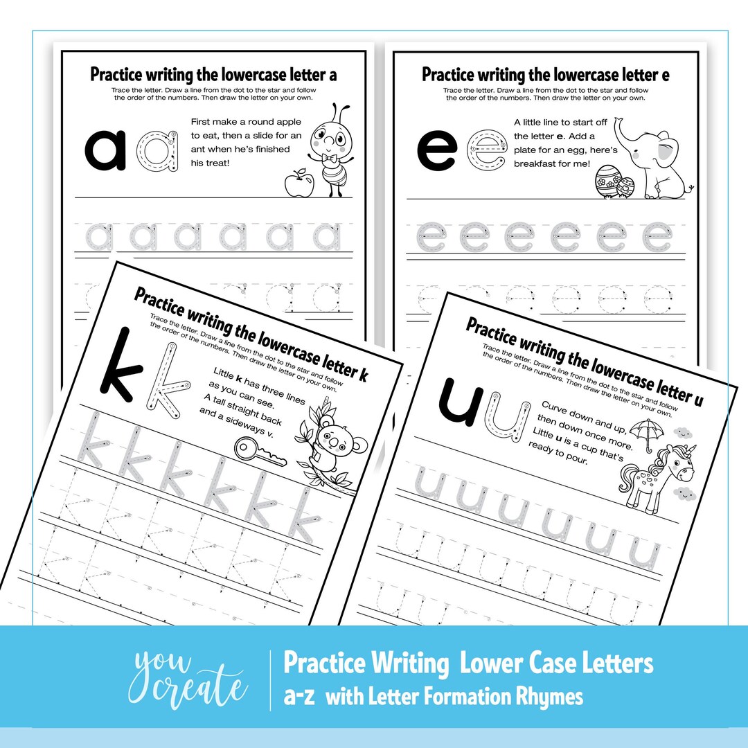 Alphabet Handwriting Practice: Lower Case Letters and Letter Formation ...