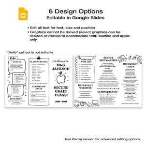 EDITABLE Meet the Teacher Letter Brochure Canva and Google Slides ...