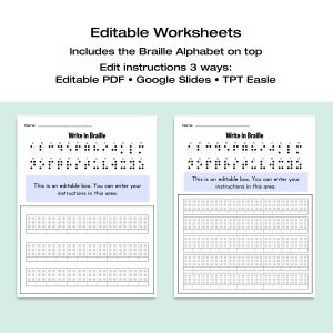 Braille | Braille Alphabet and Word Work | Learn to Write Braille ...