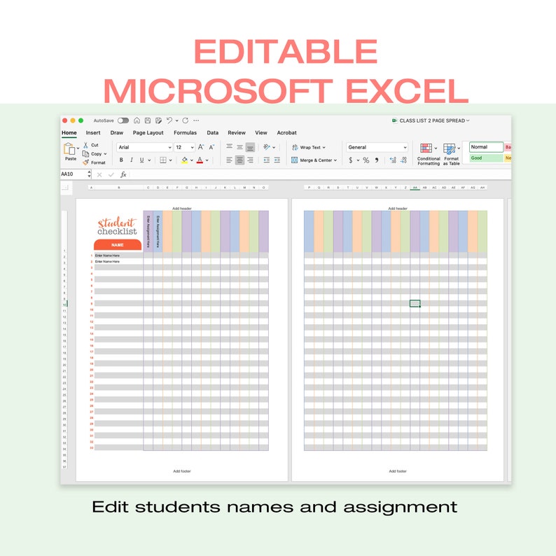 Student Checklist Editable - Teacher Binder | Student Record | Binder ...
