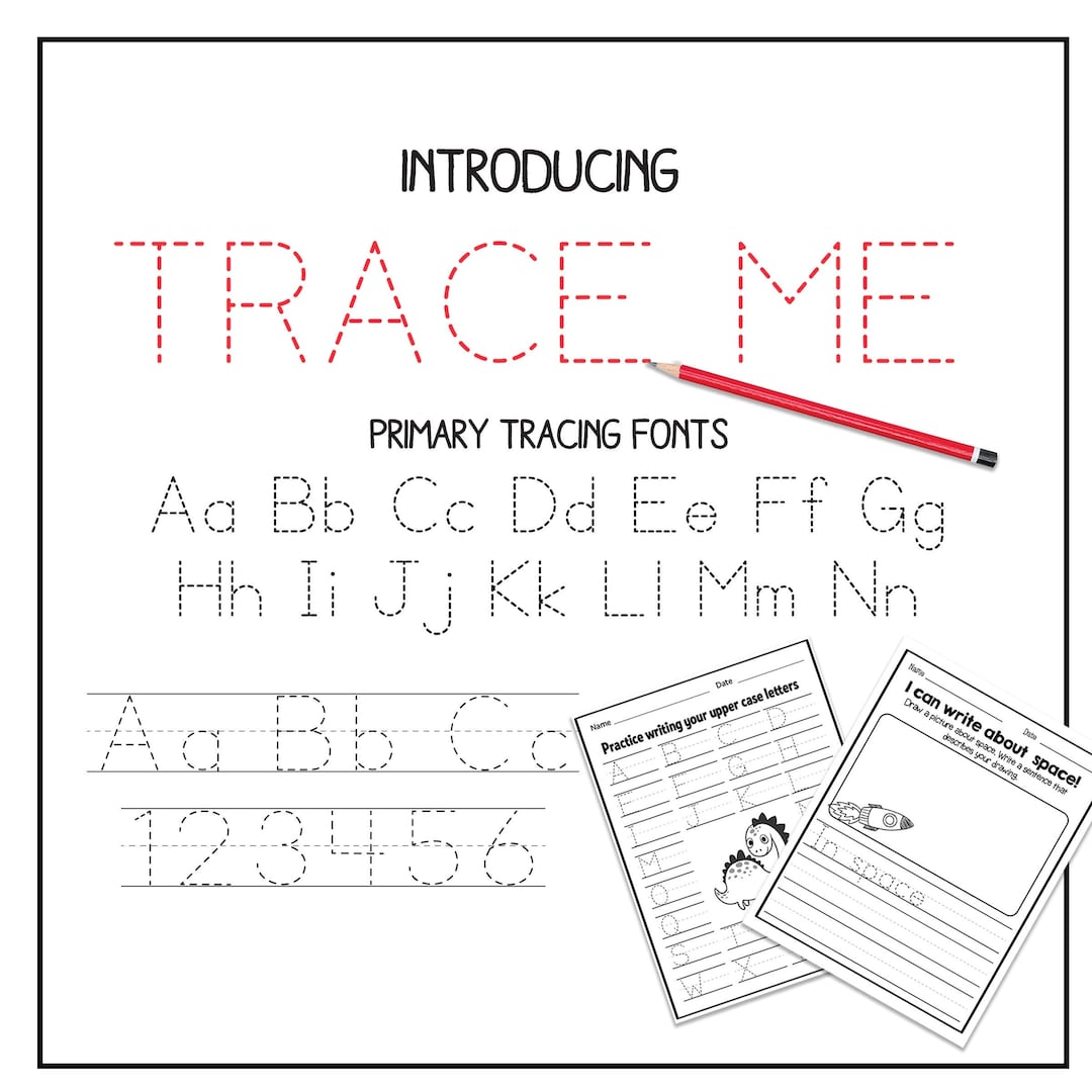 Alphabet Tracing Fonts • Primary Font TRACE ME Lined and Unlined ...