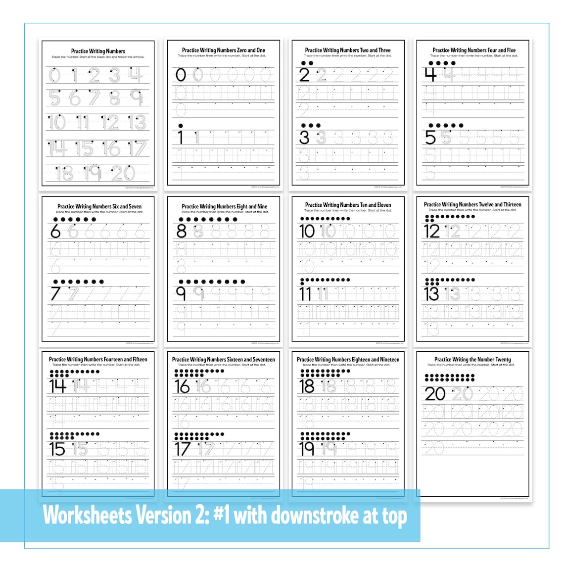 Writing Numbers 1-20 | Tracing Numbers 1-20 | Formation, Trace and Free ...