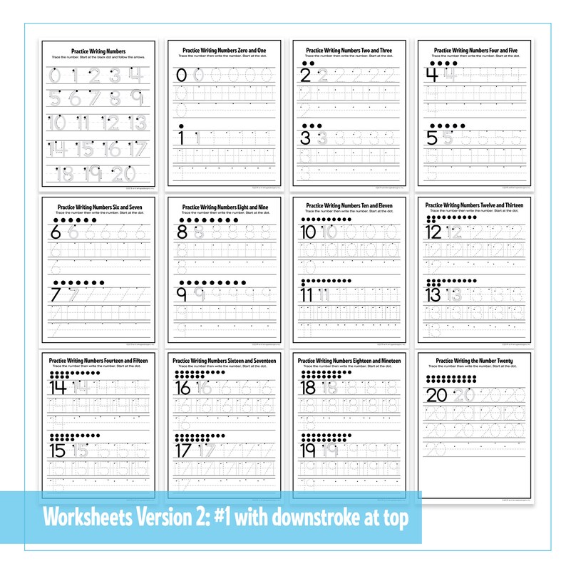 Writing Numbers 1-20 | Tracing Numbers 1-20 | Formation, Trace and Free ...