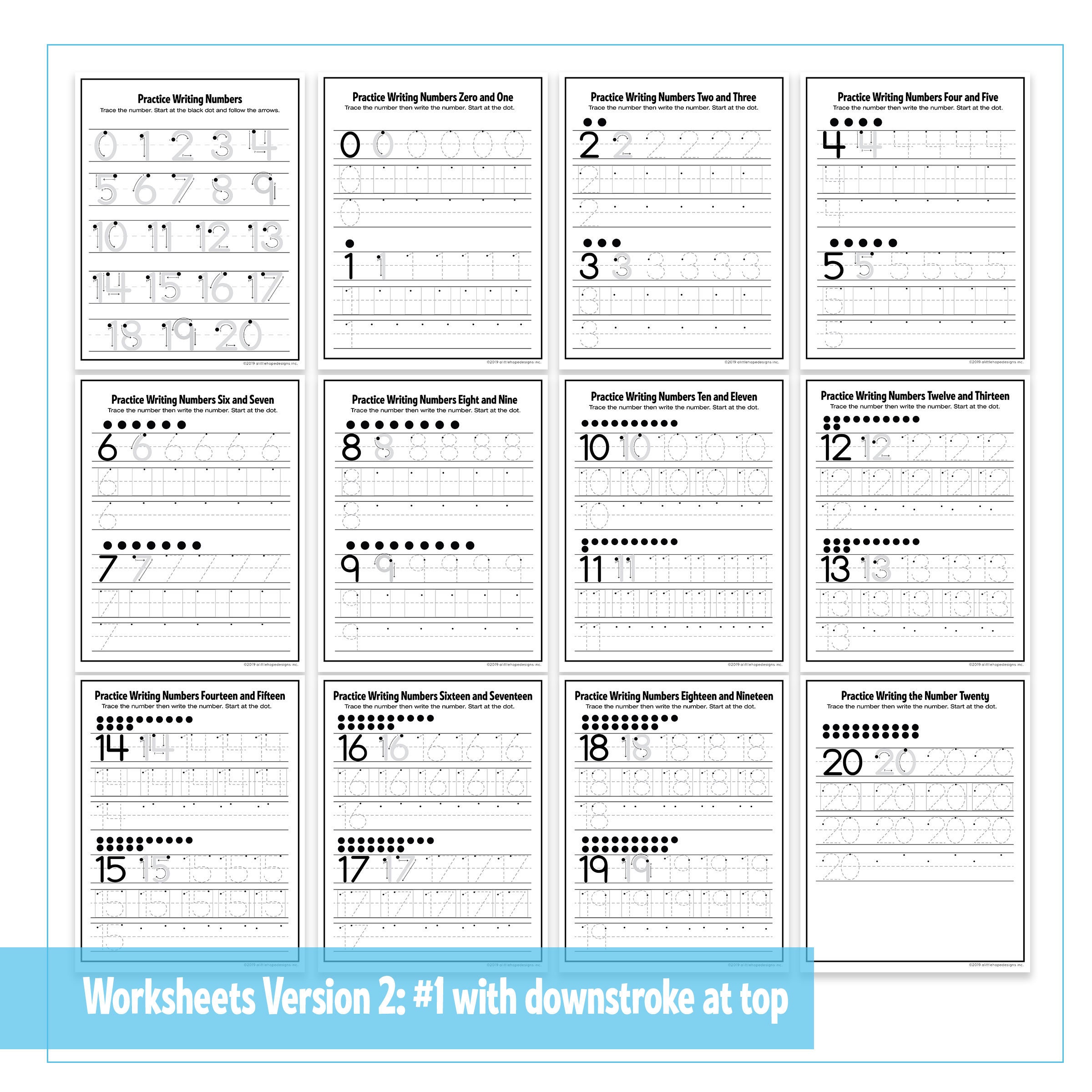 Writing Numbers 1-20 | Tracing Numbers 1-20 | Formation, Trace and Free ...