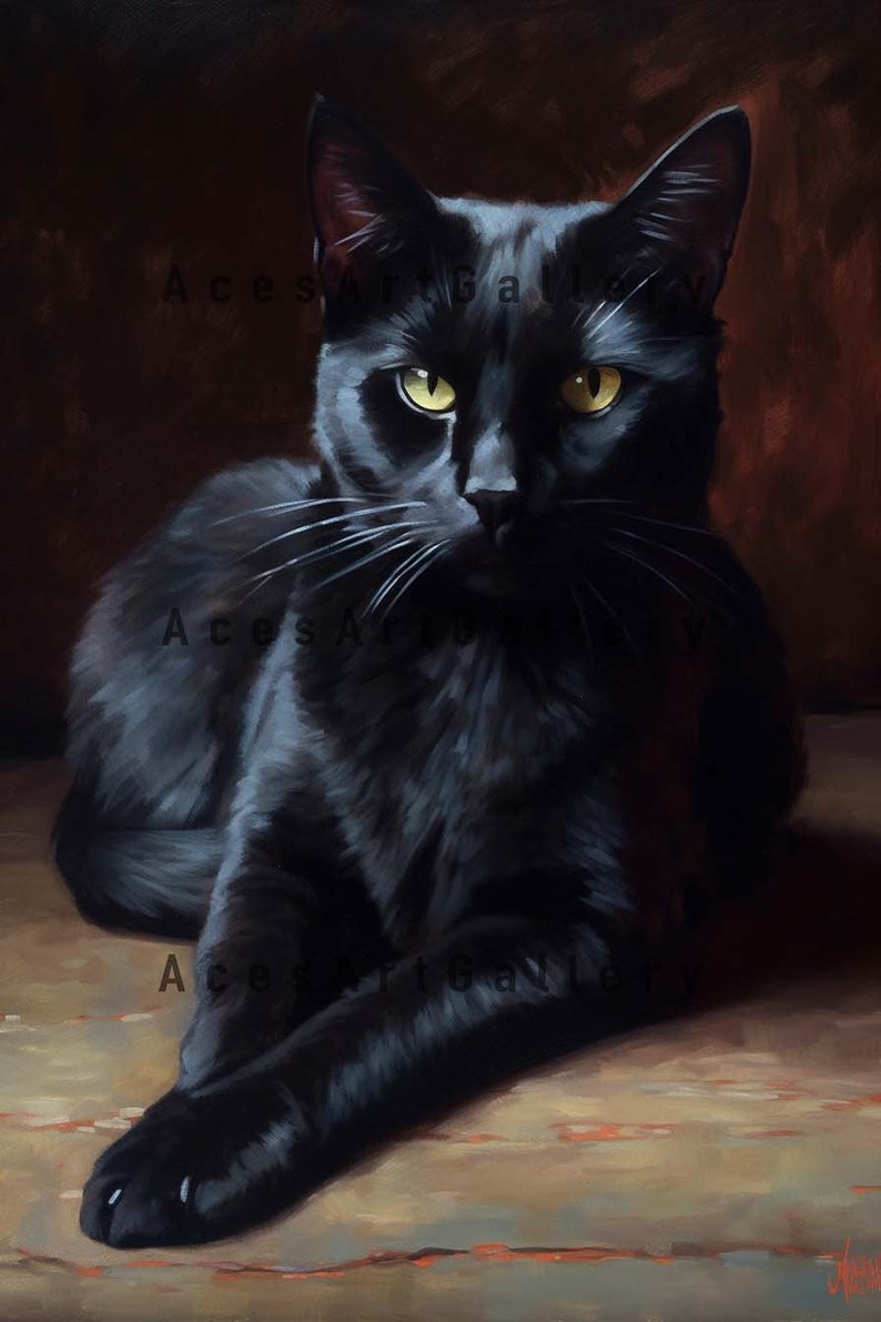 15 Black Cat Oil Paintings Digital Download - Etsy