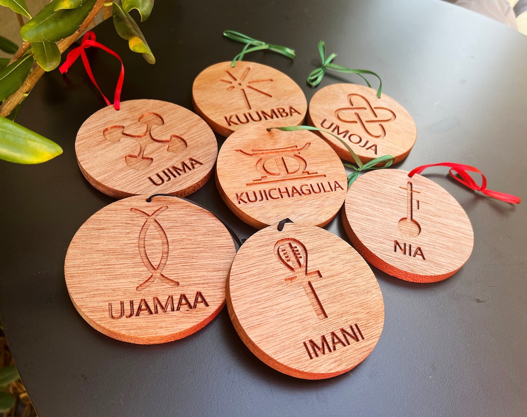 Kwanzaa Ornaments, Decorations, Set of 7, Holiday Gift, Kwanza Festival ...