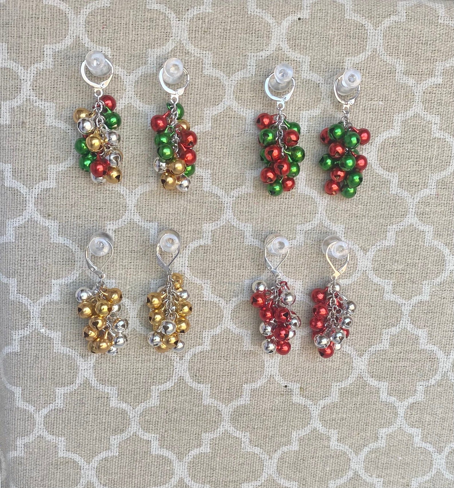 Jingle Bell Cluster Christmas Dangle Earrings - Etsy