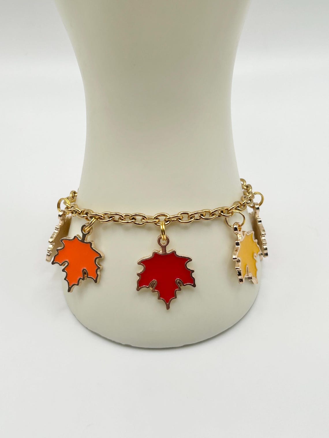 Fall Maple Leaf Chain Charm Bracelet - Etsy