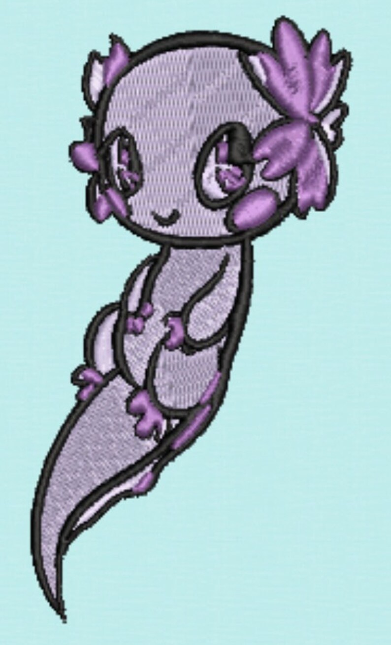 Axolotl Embroidery Design - Etsy