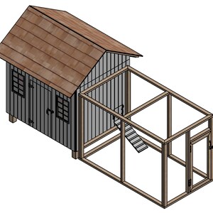 Chicken Coop With Attached Run Building Plans | DIY Coop Plans for 6-12 ...