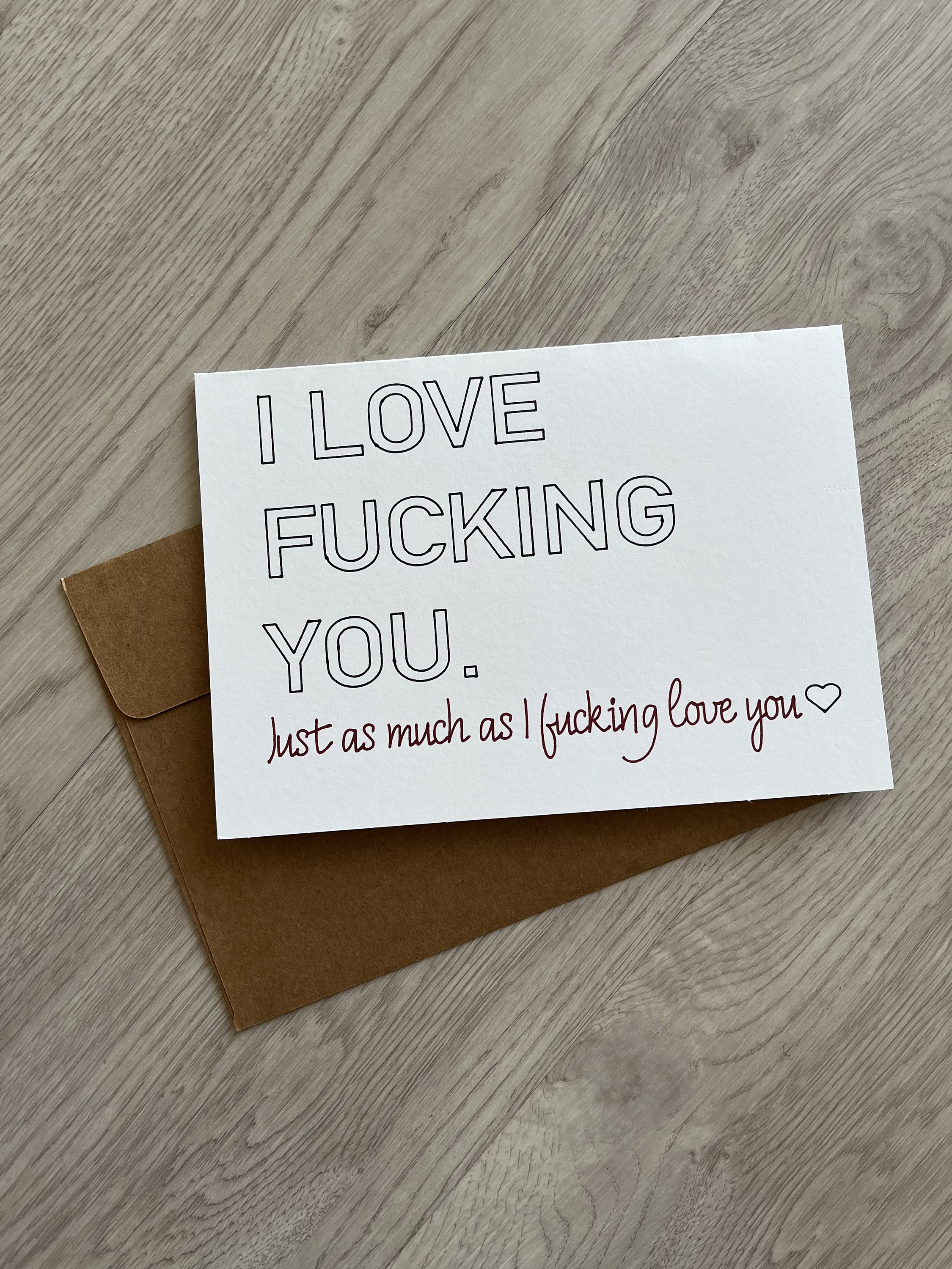 I Love Fucking You Just as Much as I Fucking Love You Card - Etsy