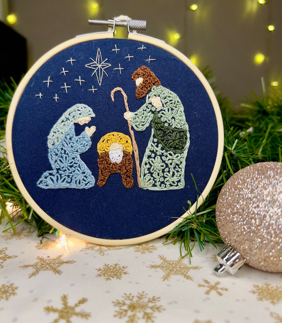 Floral Nativity Handmade Embroidery - Etsy