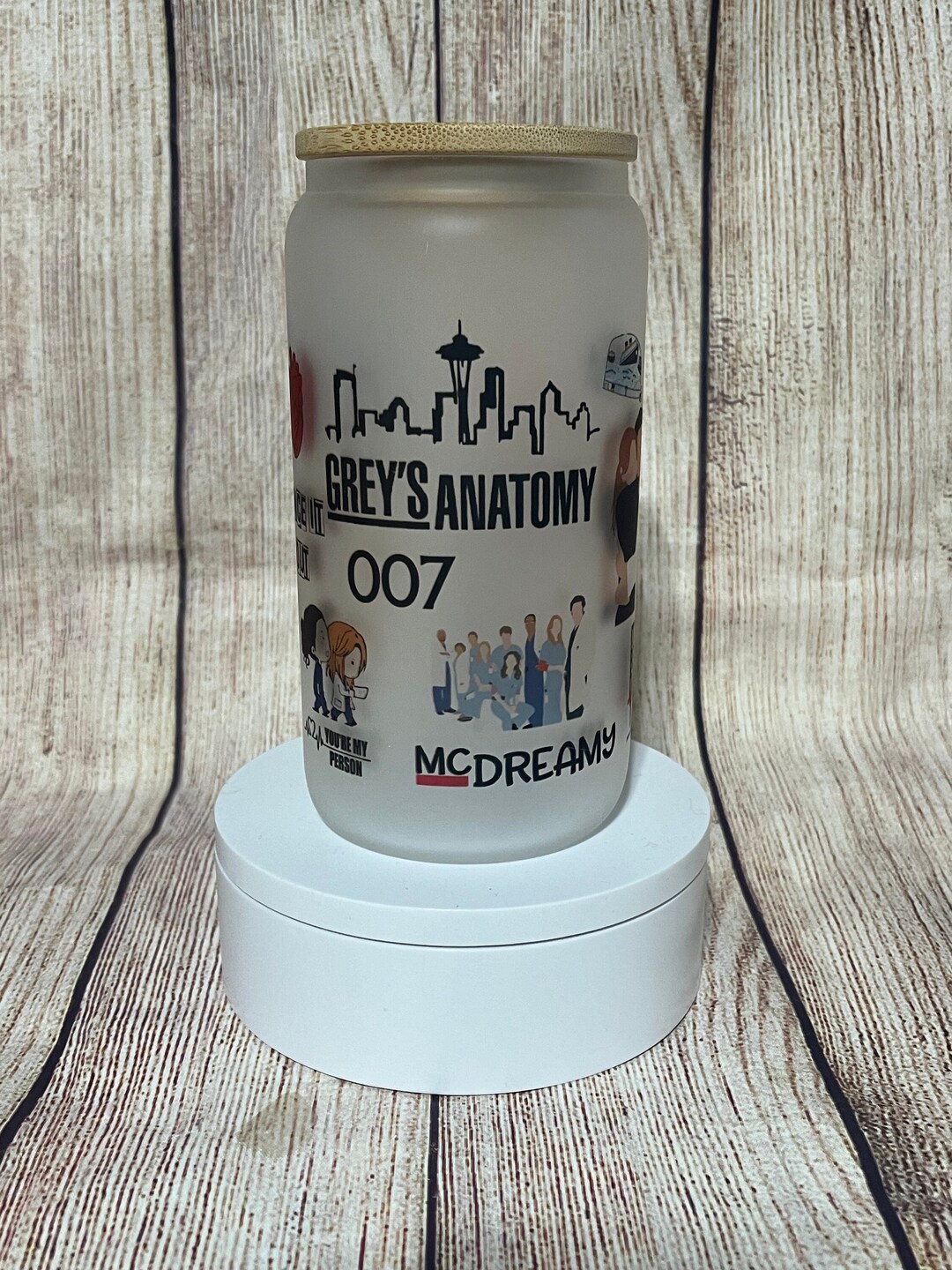 Greys Anatomy Frosted Glass Can | Iced Coffee Glass | You're My Person ...
