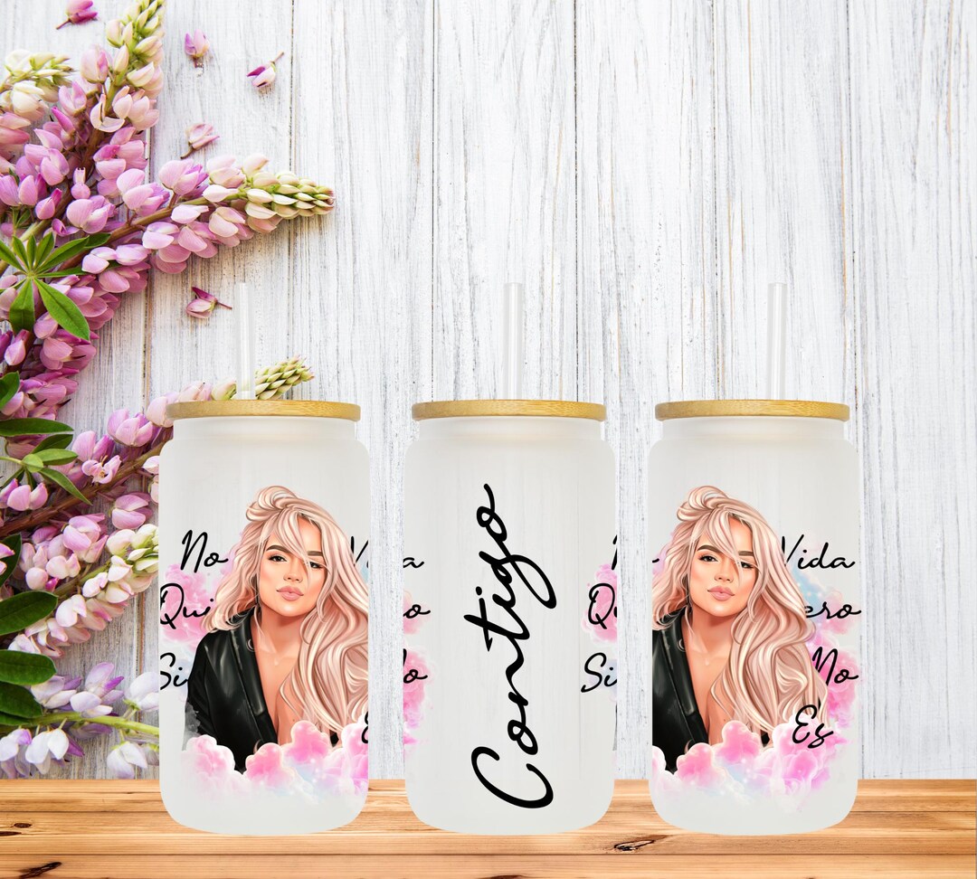Karol G Contigo Frosted Glass Can Iced Coffee Glass Bichota - Etsy