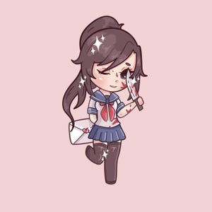 Yandere Simulator Ayano Aishi Yandere Chan Chibi Waterproof Sticker ...