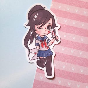 Yandere Simulator Ayano Aishi Yandere Chan Chibi Waterproof Sticker ...