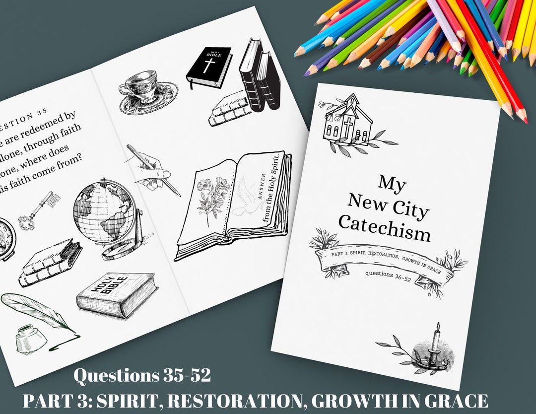 PART 3/new City Catechism for Kids (Q35-52) Printable Coloring Pages - Etsy