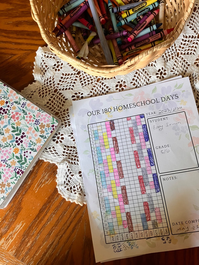 DATELESS 180 Homeschool Days Tracker - Etsy