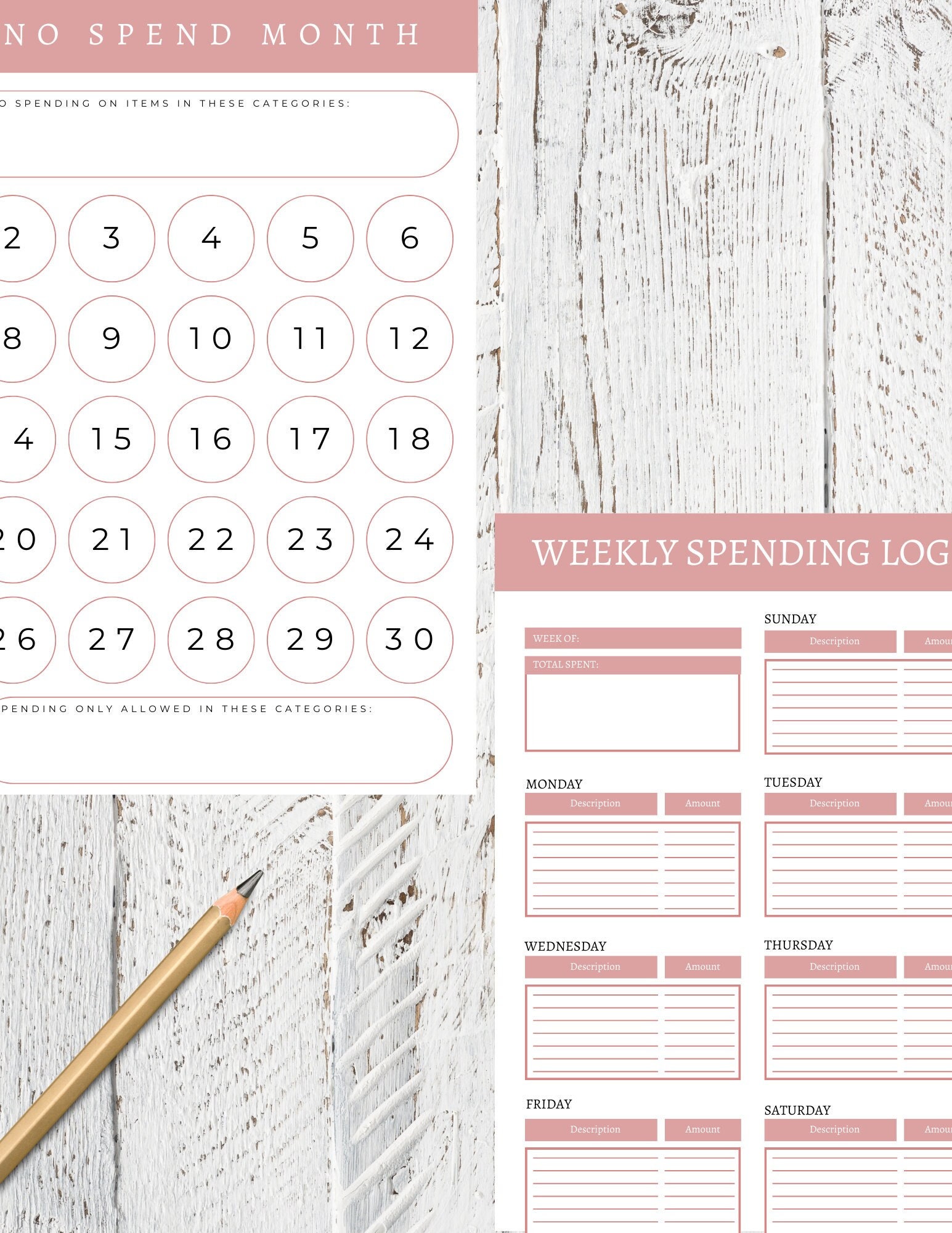 No-spend-month Printable Tracker - Etsy
