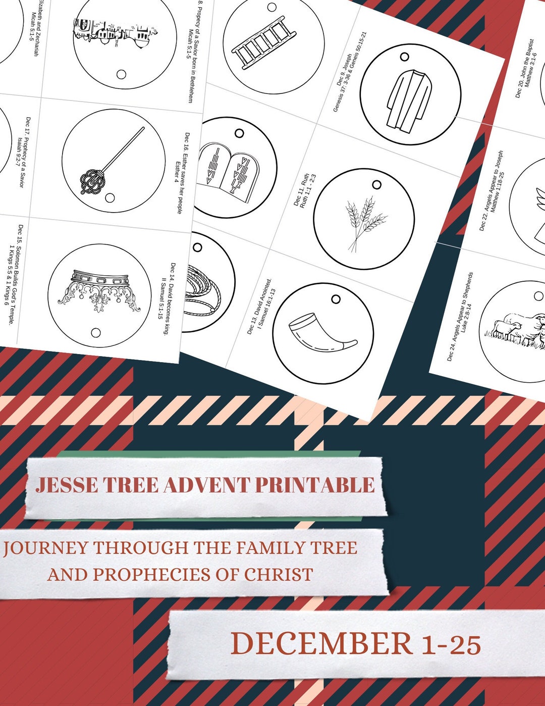 JESSE TREE ADVENT Printable - Etsy