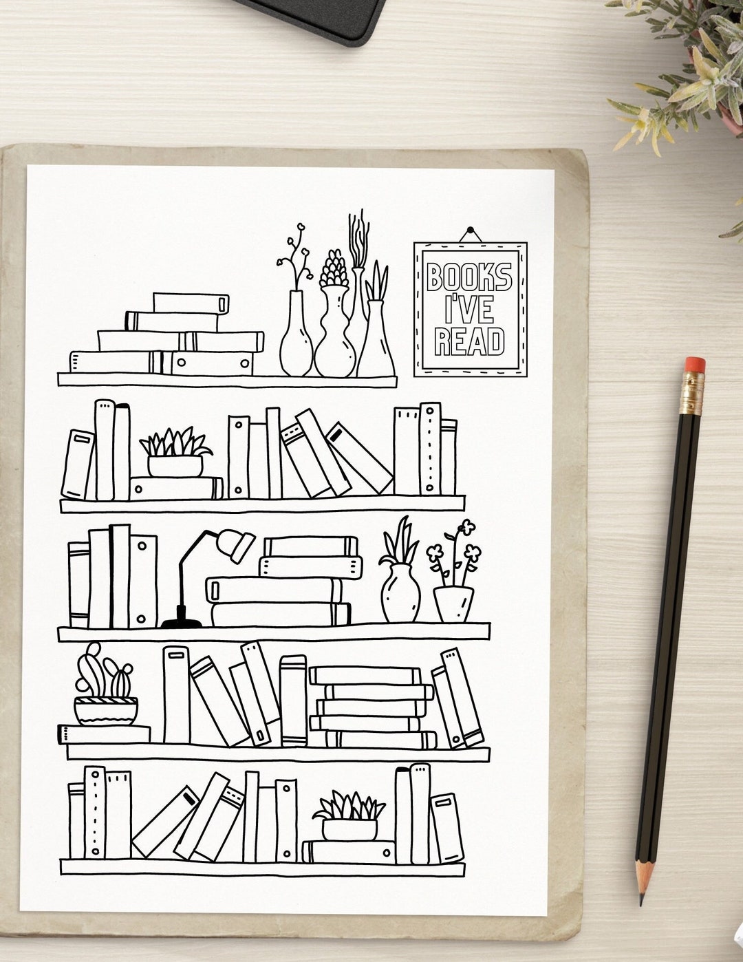 Book Shelf Printable Reading List - Etsy