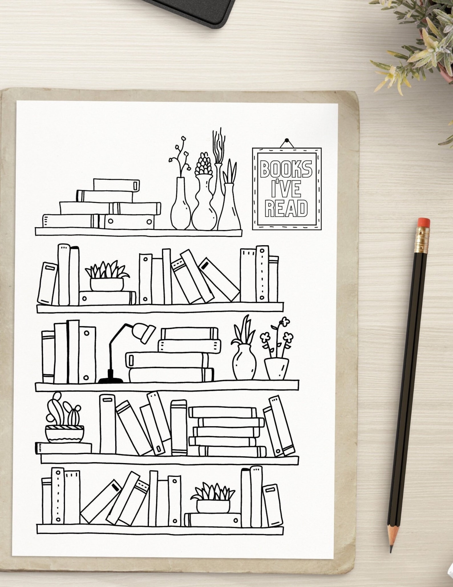 Book Shelf Printable Reading List - Etsy