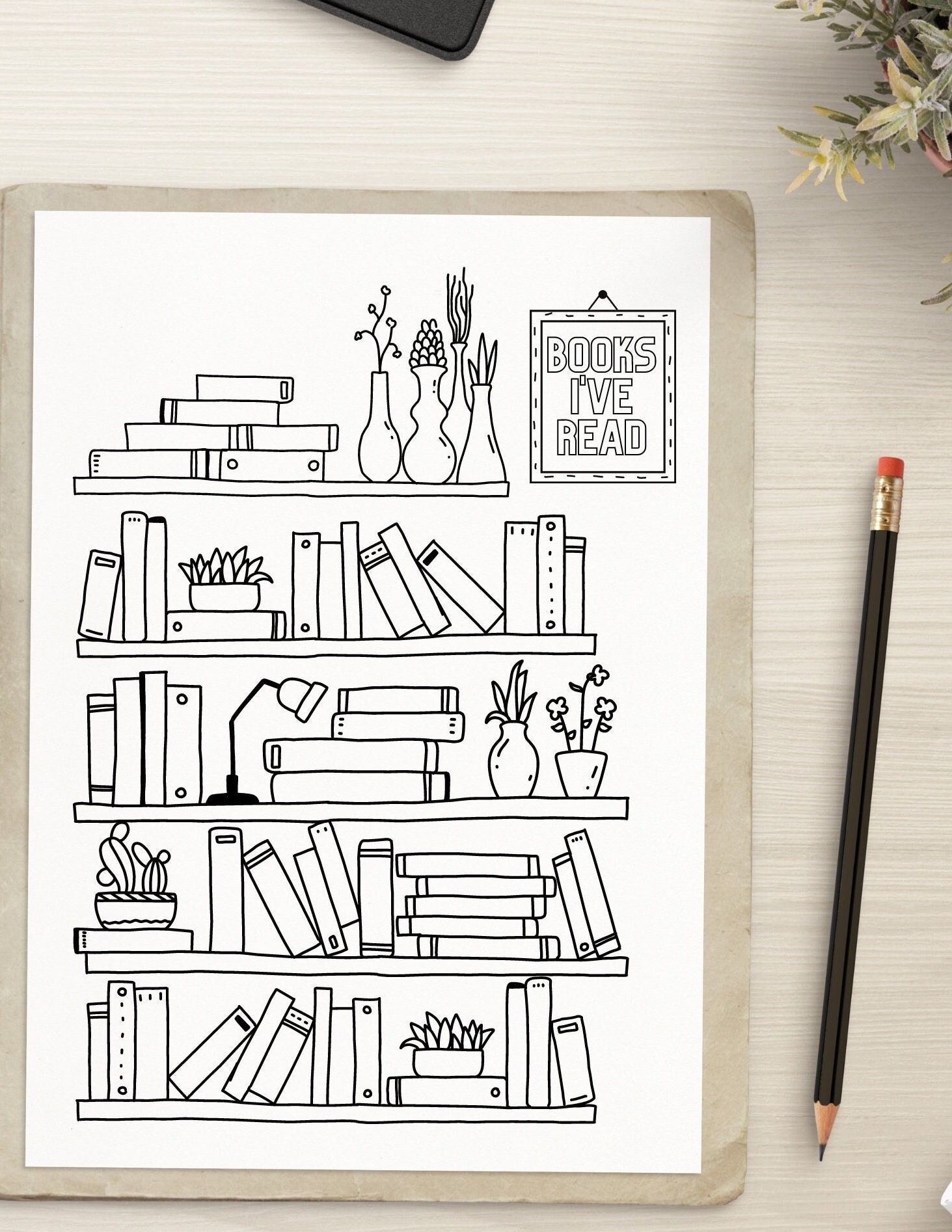 Book Shelf Printable Reading List - Etsy