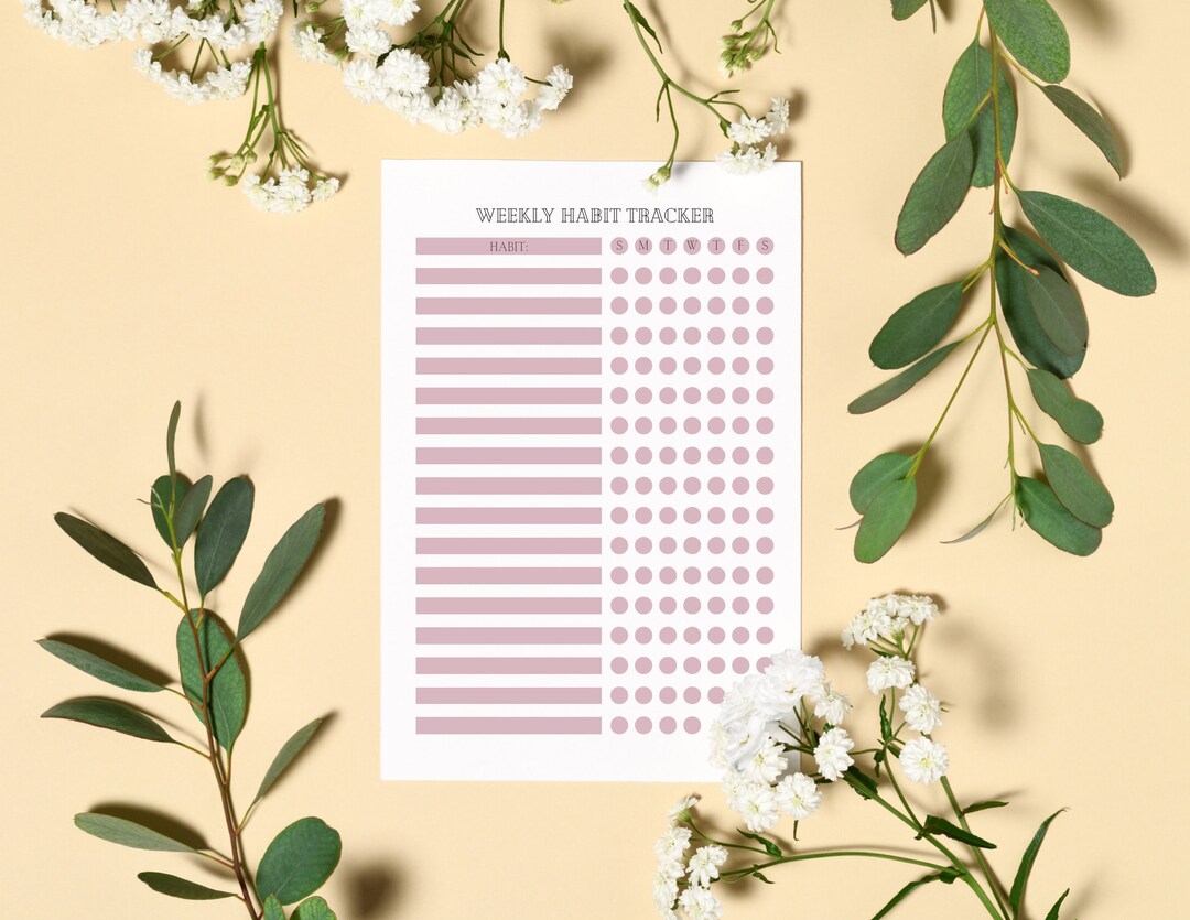 Weekly Habit Tracker/ Muted Pastels - Etsy