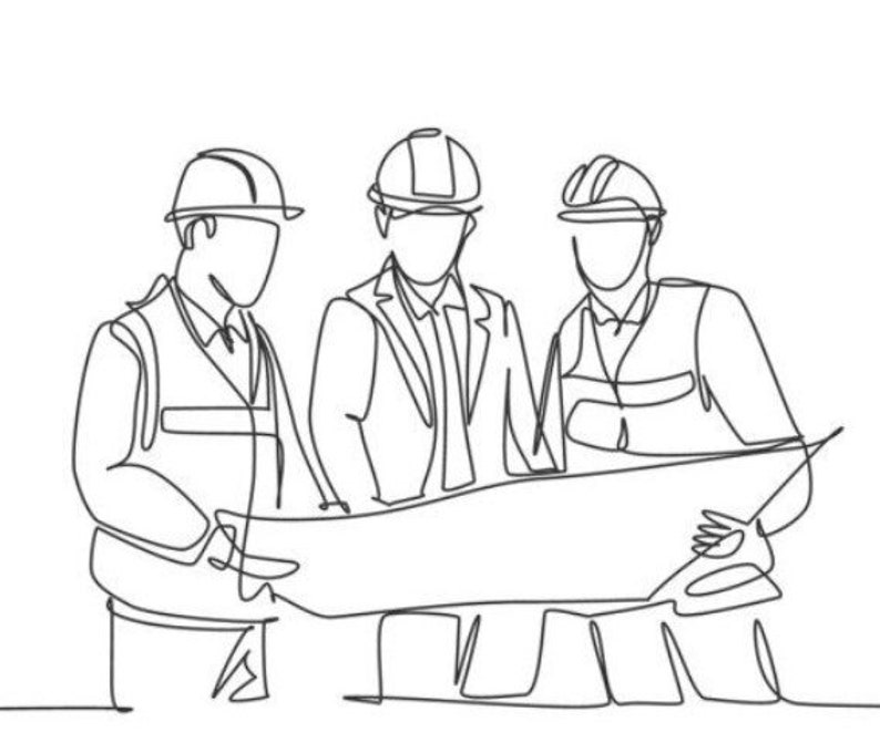 One Continuous Line Drawing of Young Construction Coordinator ...