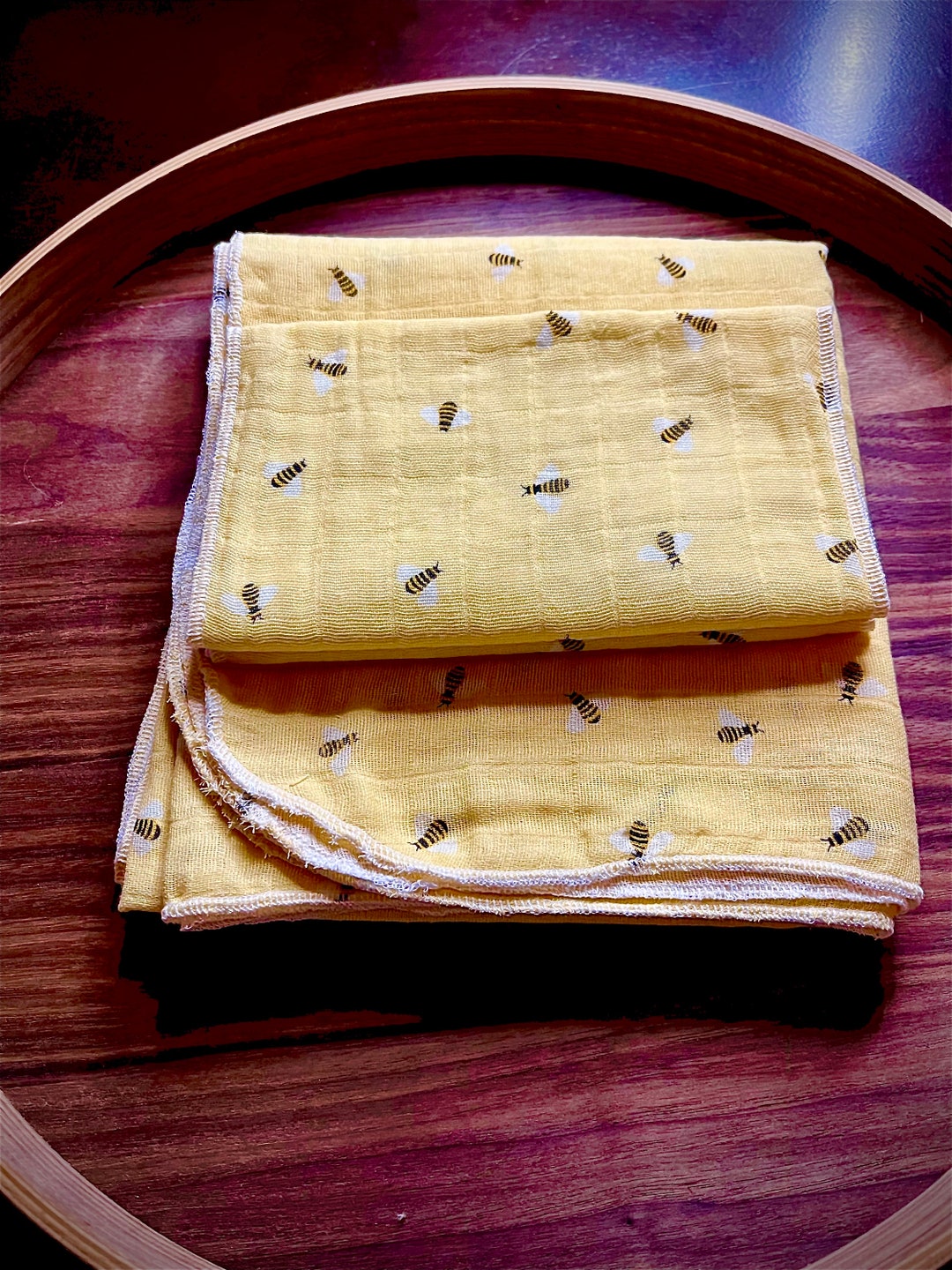 Bee Sweet 3 Piece Set Swaddle Blanket and Burp Cloths - Etsy