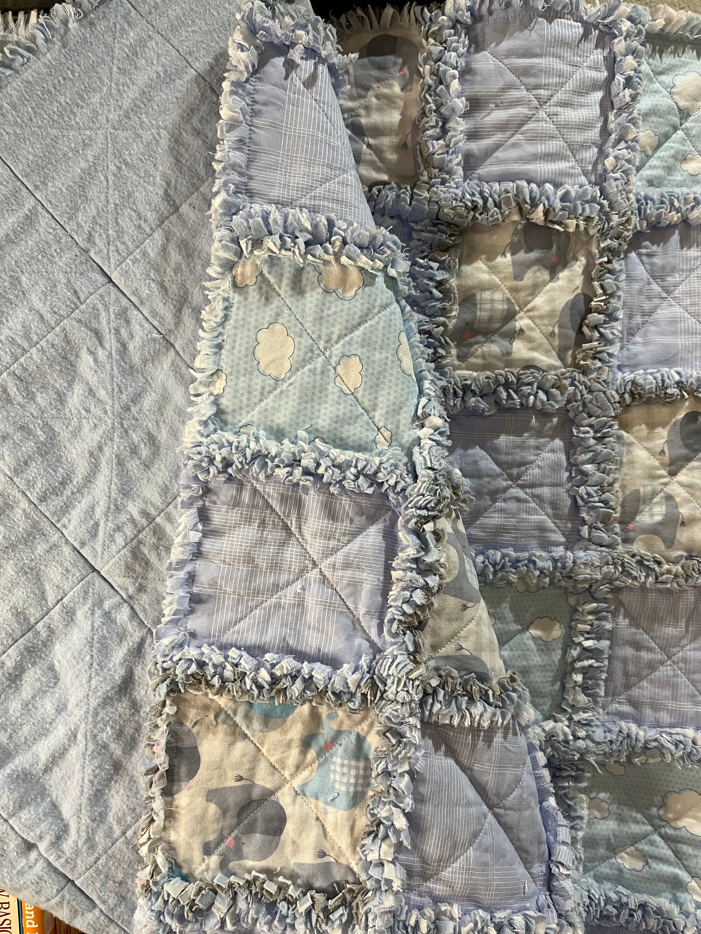 Baby Blue for You Rag Quilt Made From Upcycled Dress Shirt 32x42 - Etsy
