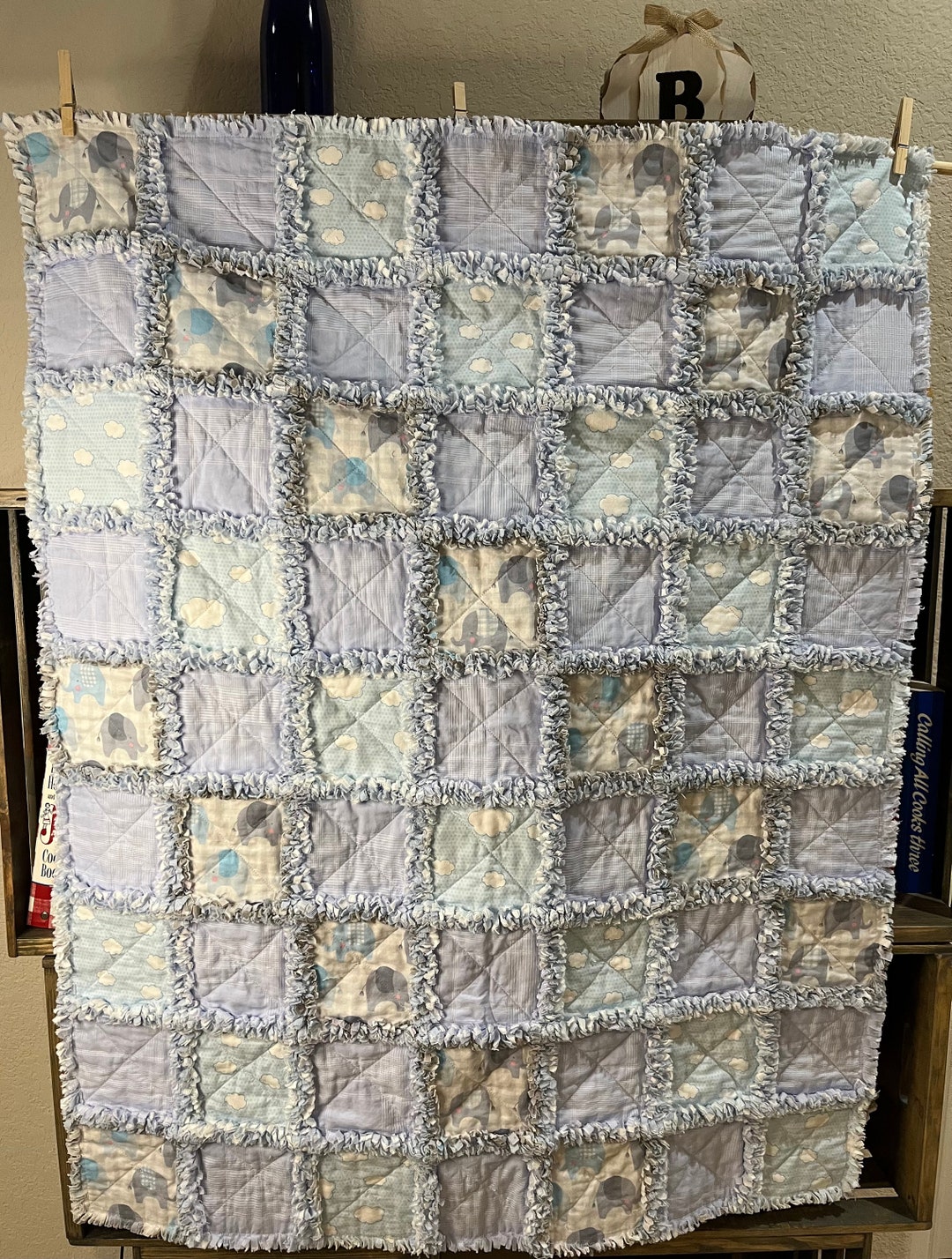 Baby Blue for You Rag Quilt Made From Upcycled Dress Shirt 32x42 - Etsy