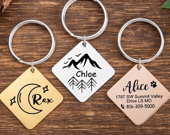 Diamond Shape Pet Tag - Etsy