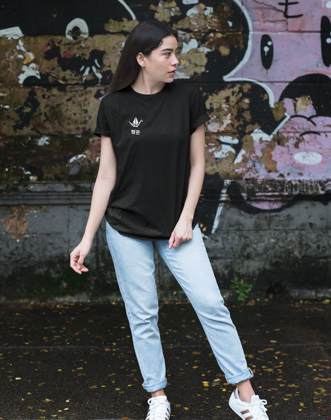 Korean Streetwear T-shirt | 평온 Korean Fashion | Korean Minimalist ...