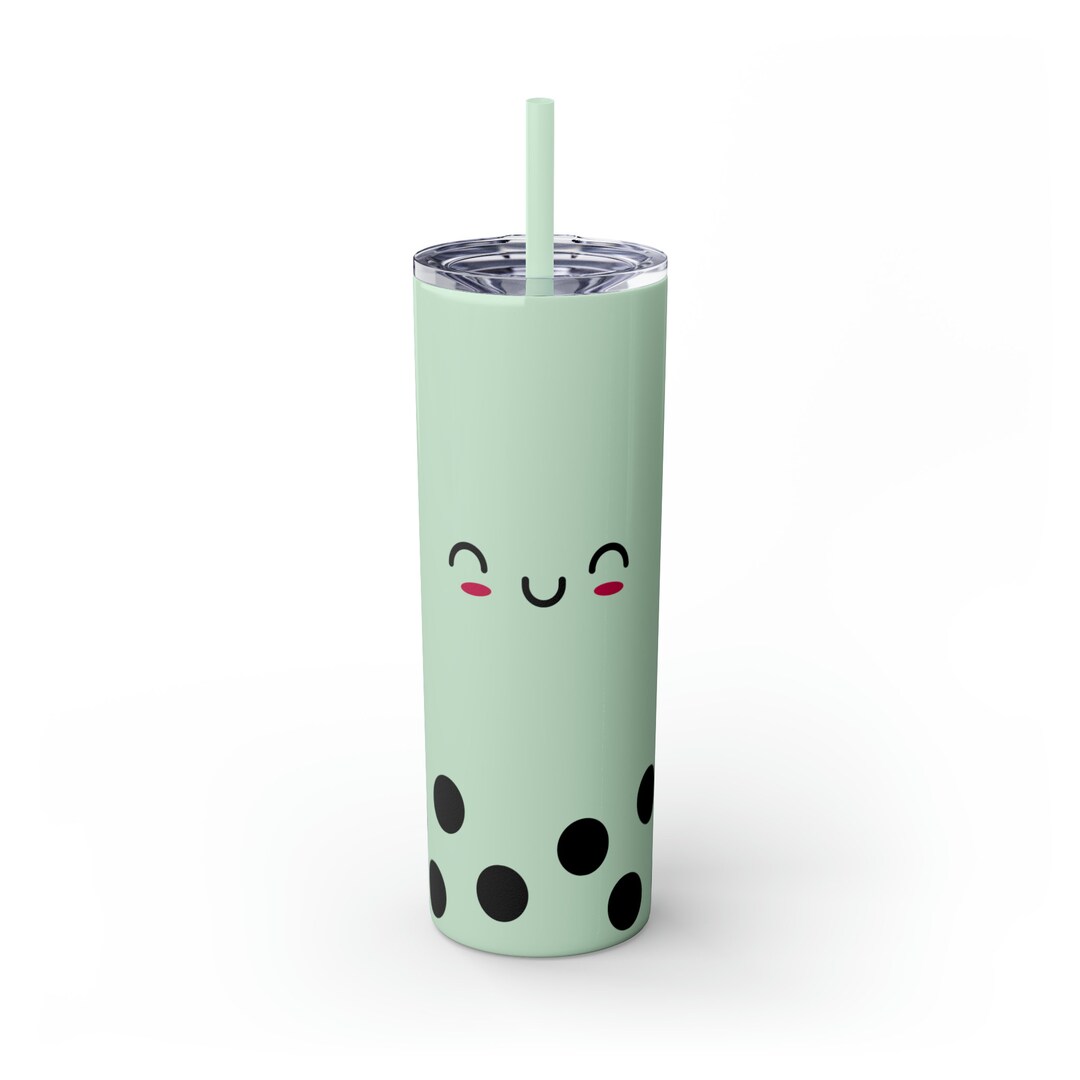 Cute Boba Tumbler Happy Bubble Tea Water Bottle Kawaii Japanese Milk ...