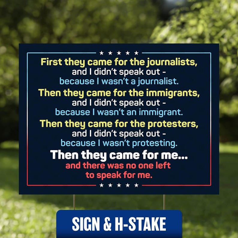 First They Came for The, Anti Trump Sign (24 X 18 Inch) - Etsy