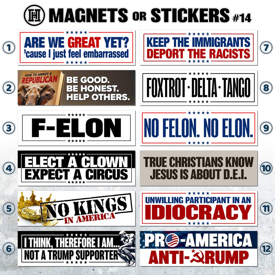 F-elon Anti-trump Bumper Stickers Car Magnets | Anti-maga Resistance ...