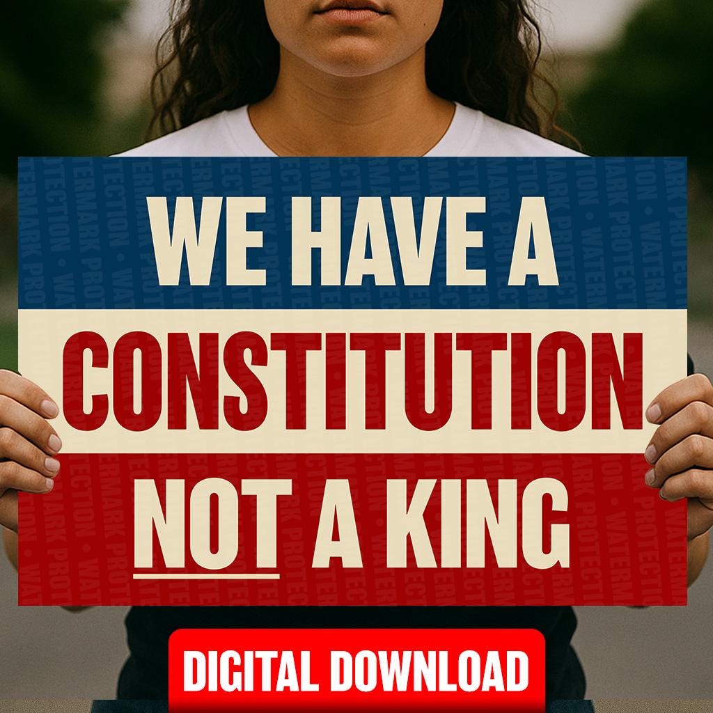 Anti Trump Sign, Constitution Not King Printable Digital Download - Etsy