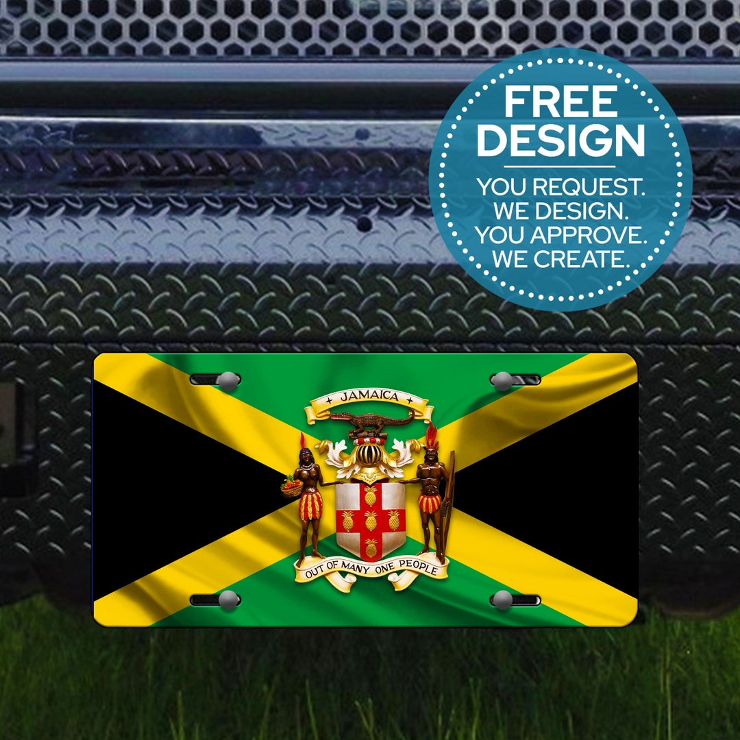 Jamaica Custom License Plate FREE Design All Flags - Etsy