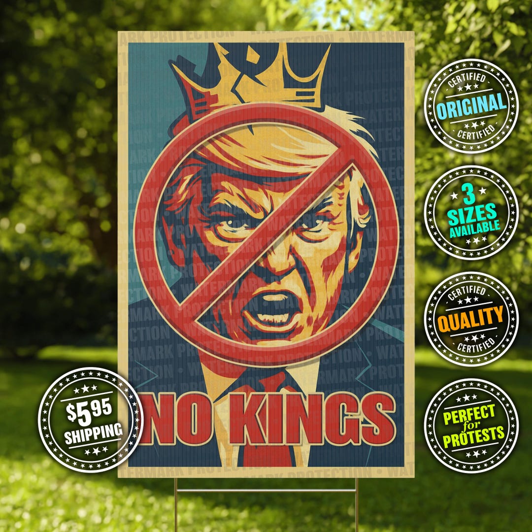 No Kings Anti-trump Yard Sign | Protest March | Pro-democracy Anti-maga ...