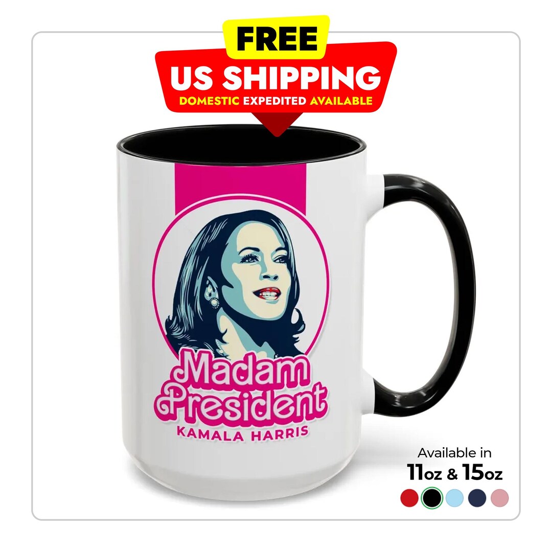 Madam President Kamala Harris Ceramic Mug Celebrate Historic Leadership ...