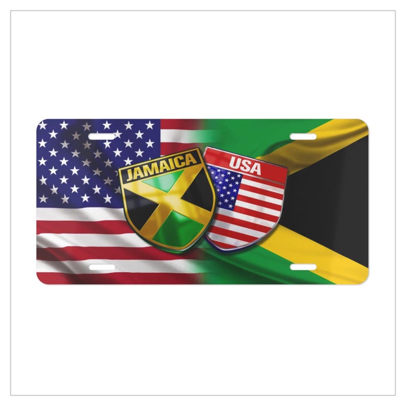 Jamaican-american Vanity License Plate | Durable Aluminum Car Tag ...